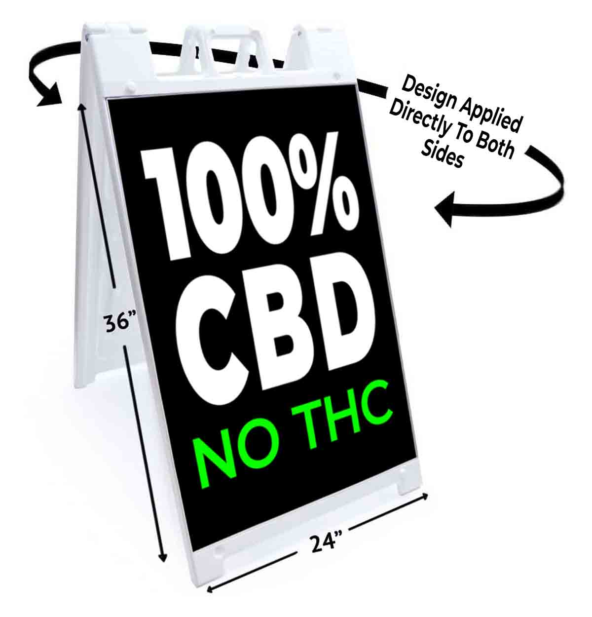 100 PERCENT CBD NO THC Signicade 24x36 Aframe Sidewalk Sign Banner ...