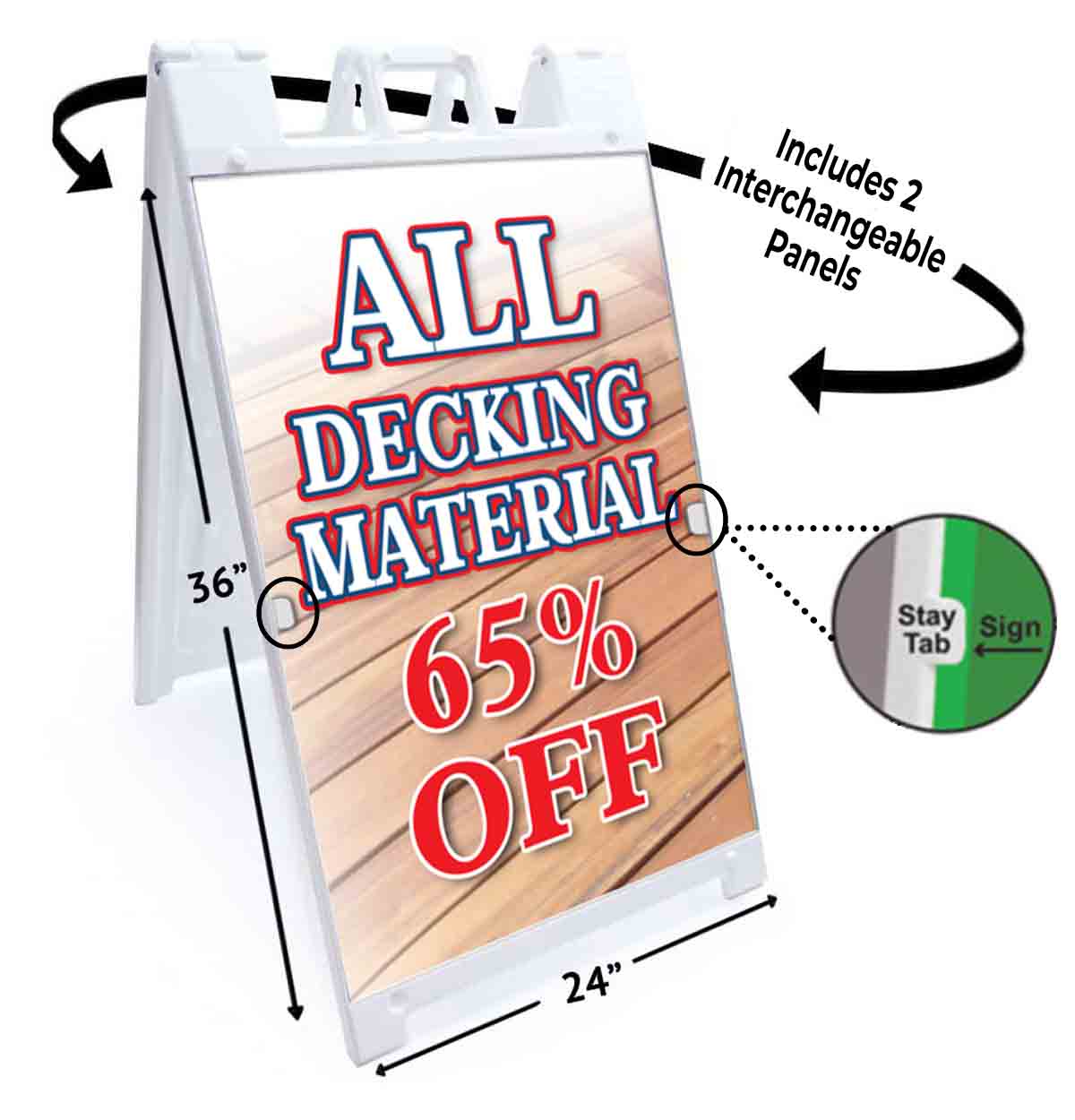 ALL DECKING MATERIAL 65% OFF Signicade 24x36 Aframe Sidewalk Sign ...
