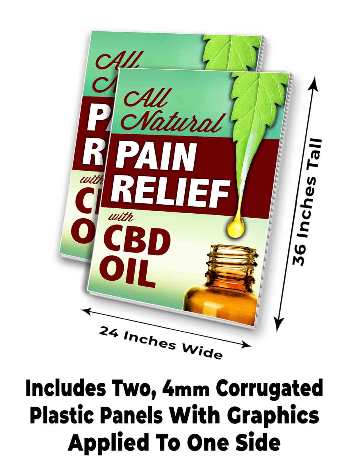 ALL NATURAL PAIN RELIEF CBD Signicade 24x36 Aframe Sidewalk Sign Banner ...