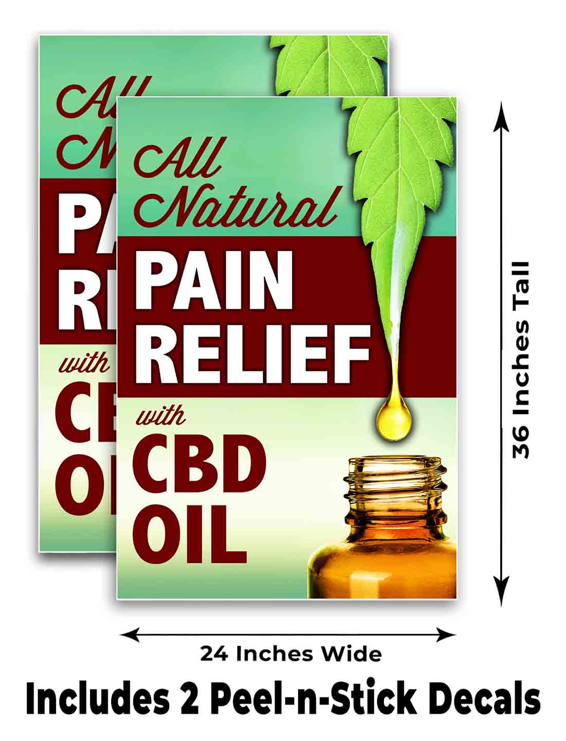 ALL NATURAL PAIN RELIEF CBD Signicade 24x36 Aframe Sidewalk Sign Banner ...