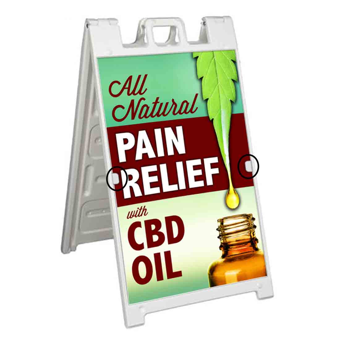 All Natural Pain Relief With CBD (24" X 36") Deluxe A-Frame Signicade ...