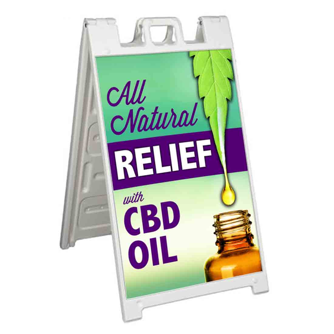 All Natural Relief With CBD (24" X 36") Standard A-Frame Signicade ...