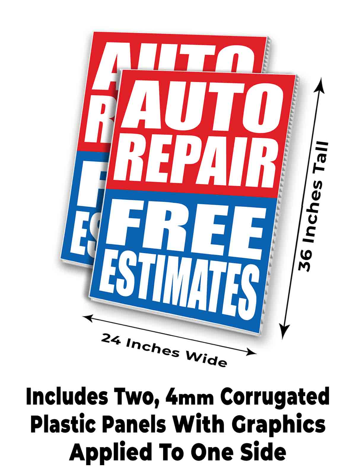 AUTO REPAIR FREE ESTIMATES Signicade 24x36 Aframe Sidewalk Sign Banner ...