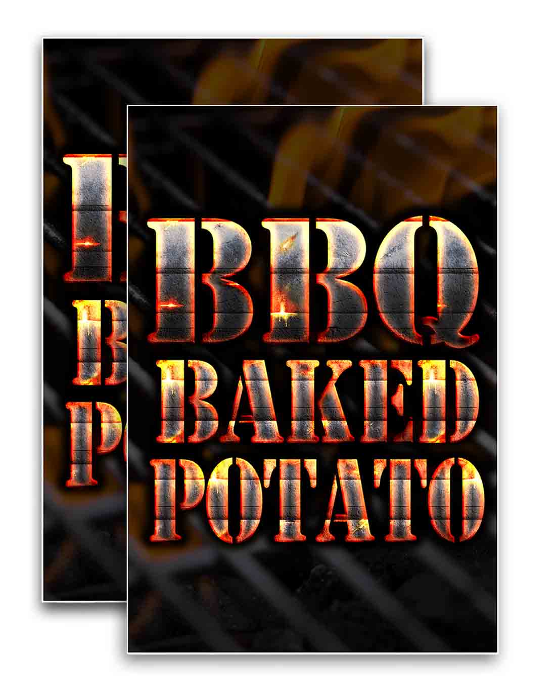 BBQ Baked Potato (24" X 36") Vinyl Decal Only (Pack of 2) |Sign|Sticker ...