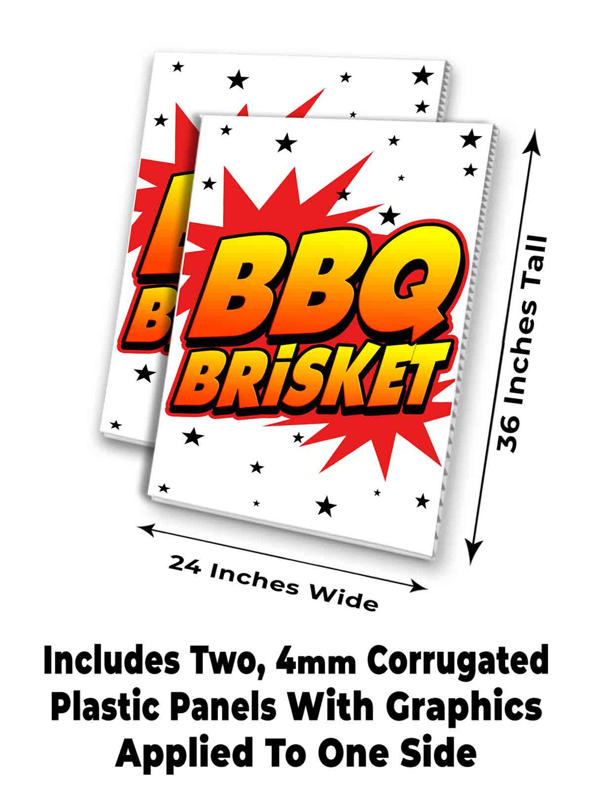 BBQ BRISKET Signicade 24x36 Aframe Sidewalk Sign Banner Decal BARBEQUE ...