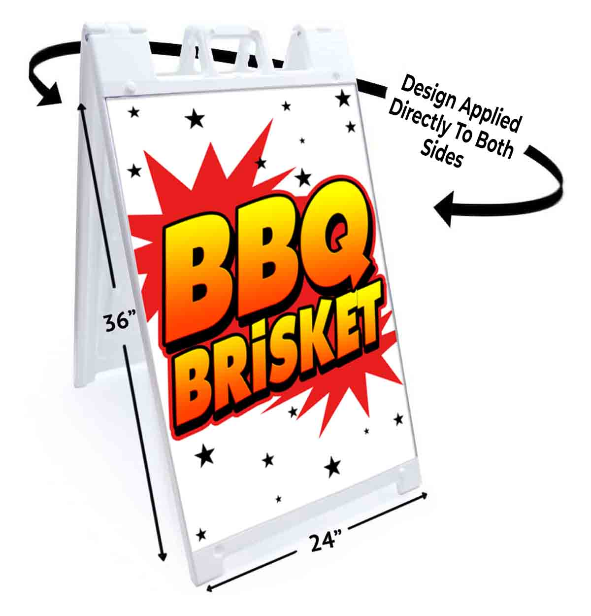 BBQ BRISKET Signicade 24x36 Aframe Sidewalk Sign Banner Decal BARBEQUE ...