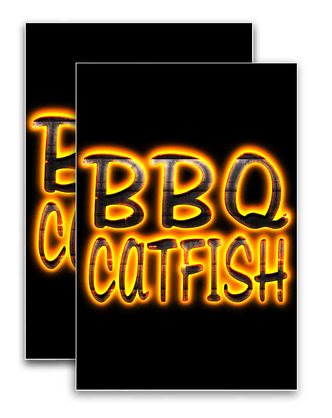 BBQ Catfish (24" X 36") Vinyl Decal Only (Pack of 2) |Sign|Sticker ...