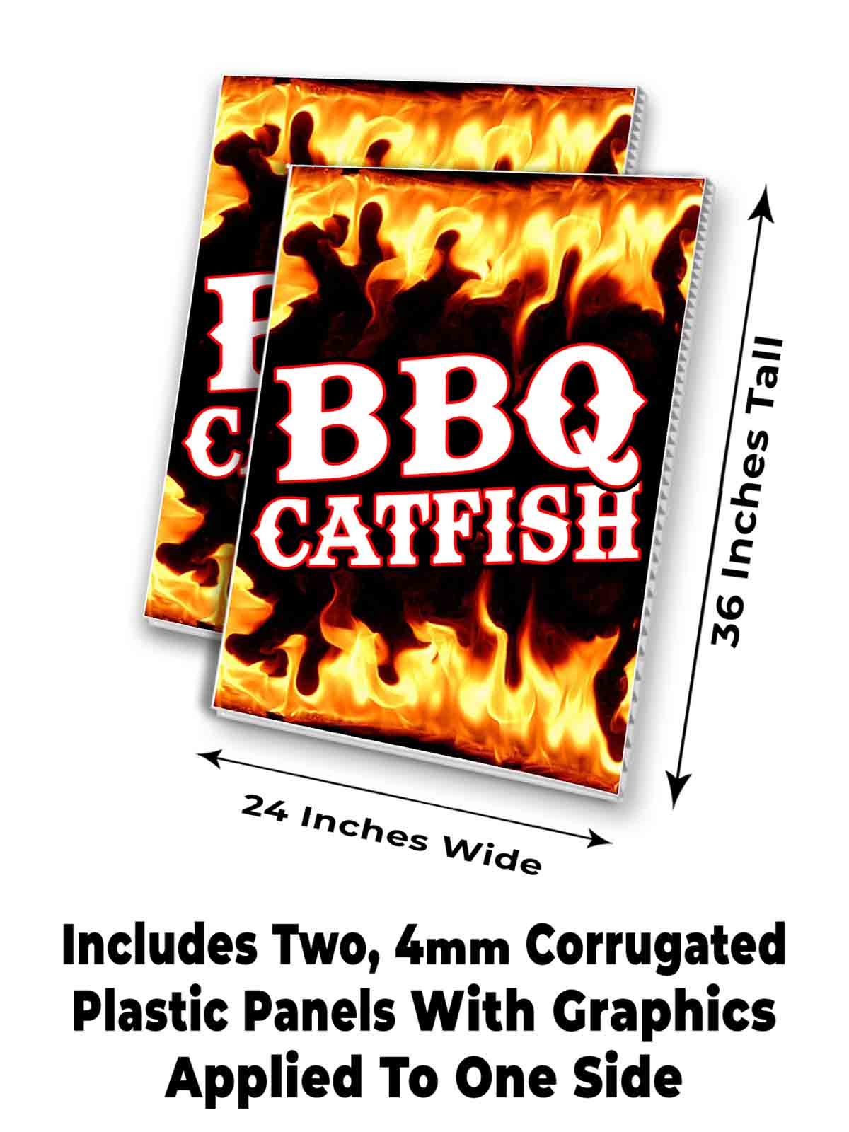 BBQ CATFISH Signicade 24x36 Aframe Sidewalk Sign Banner Decal BARBEQUE ...