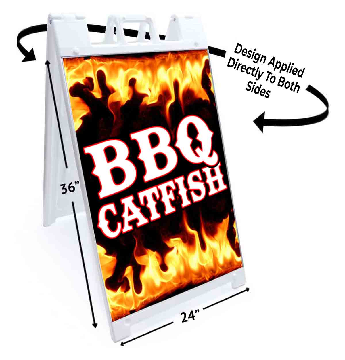 BBQ CATFISH Signicade 24x36 Aframe Sidewalk Sign Banner Decal BARBEQUE ...