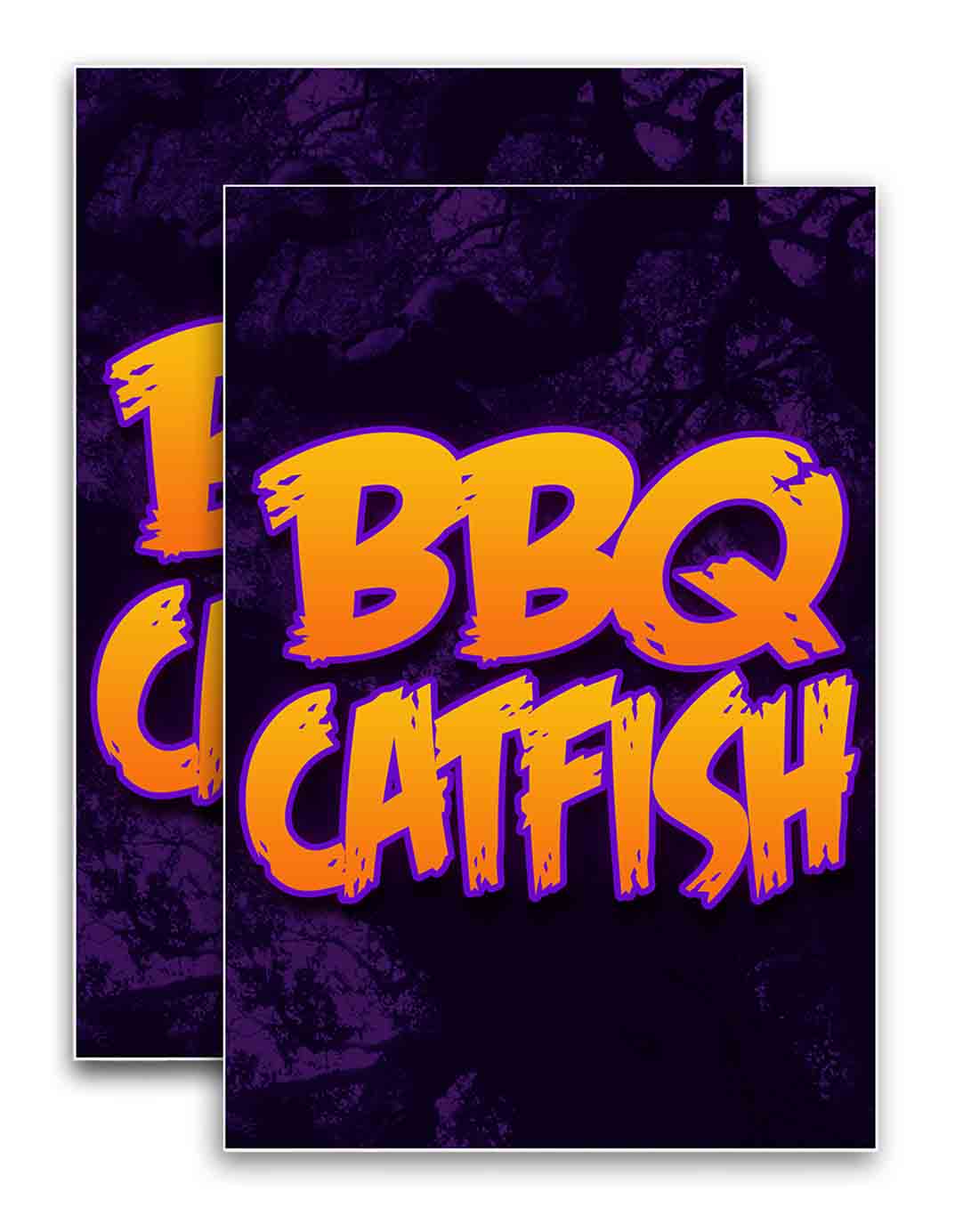 BBQ Catfish Purple (24" X 36") Vinyl Decal Only (Pack of 2) |Sign ...