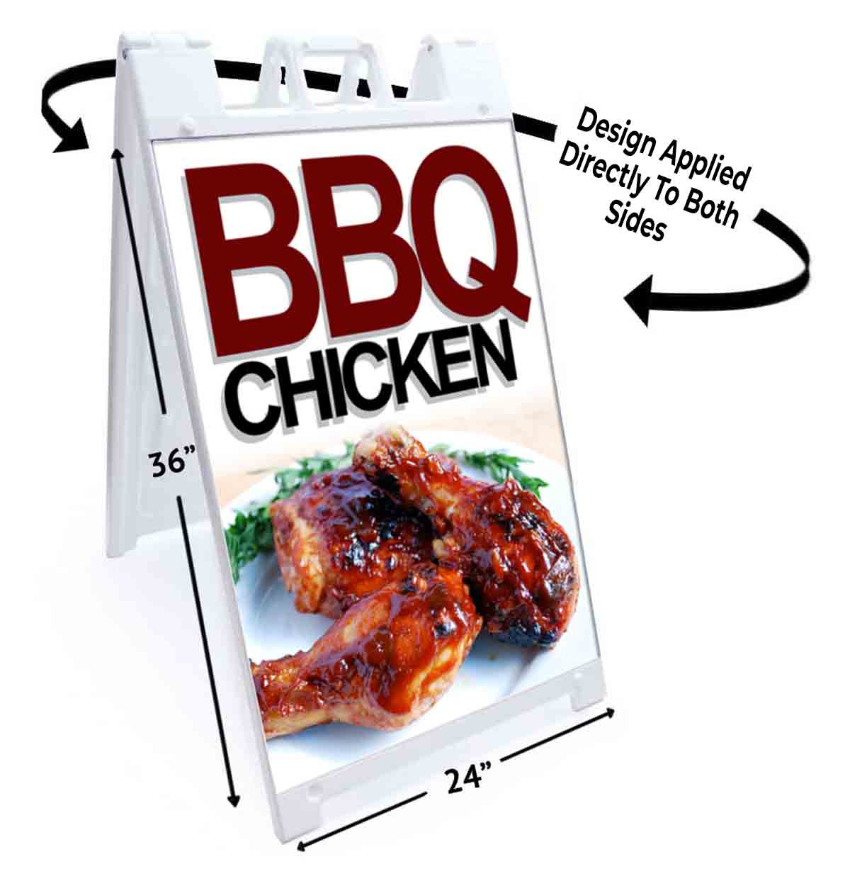 BBQ CHICKEN Signicade 24x36 Aframe Sidewalk Decal Sign Banner FOOD ...