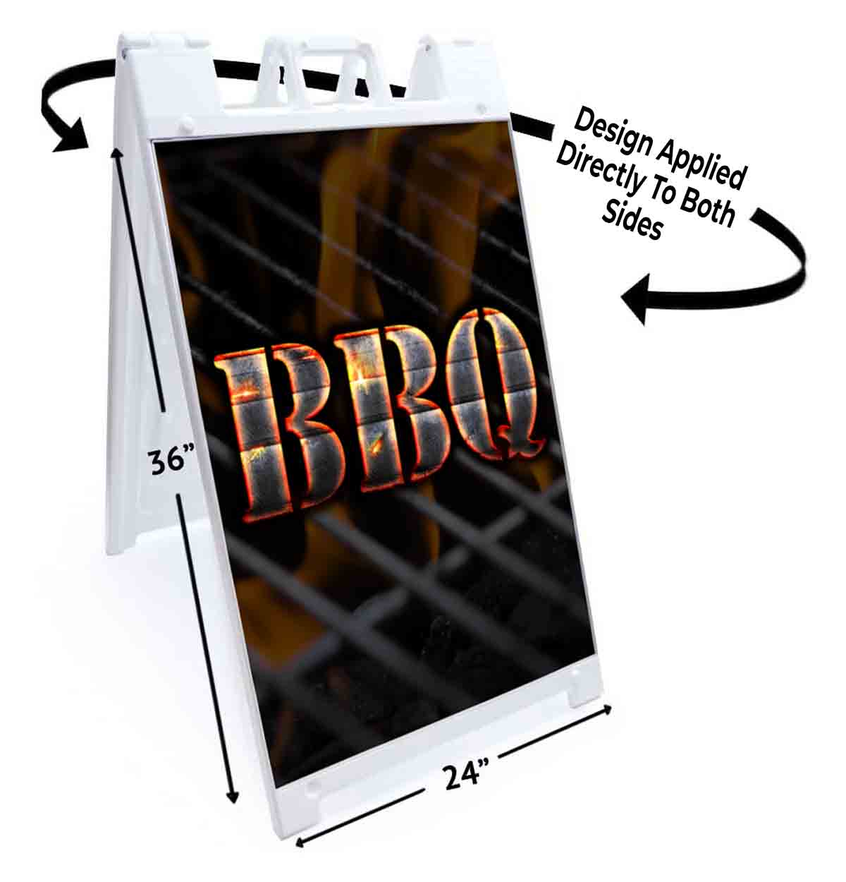 BBQ GRILL Signicade 24x36 Aframe Sidewalk Sign Banner Decal BARBEQUE | eBay