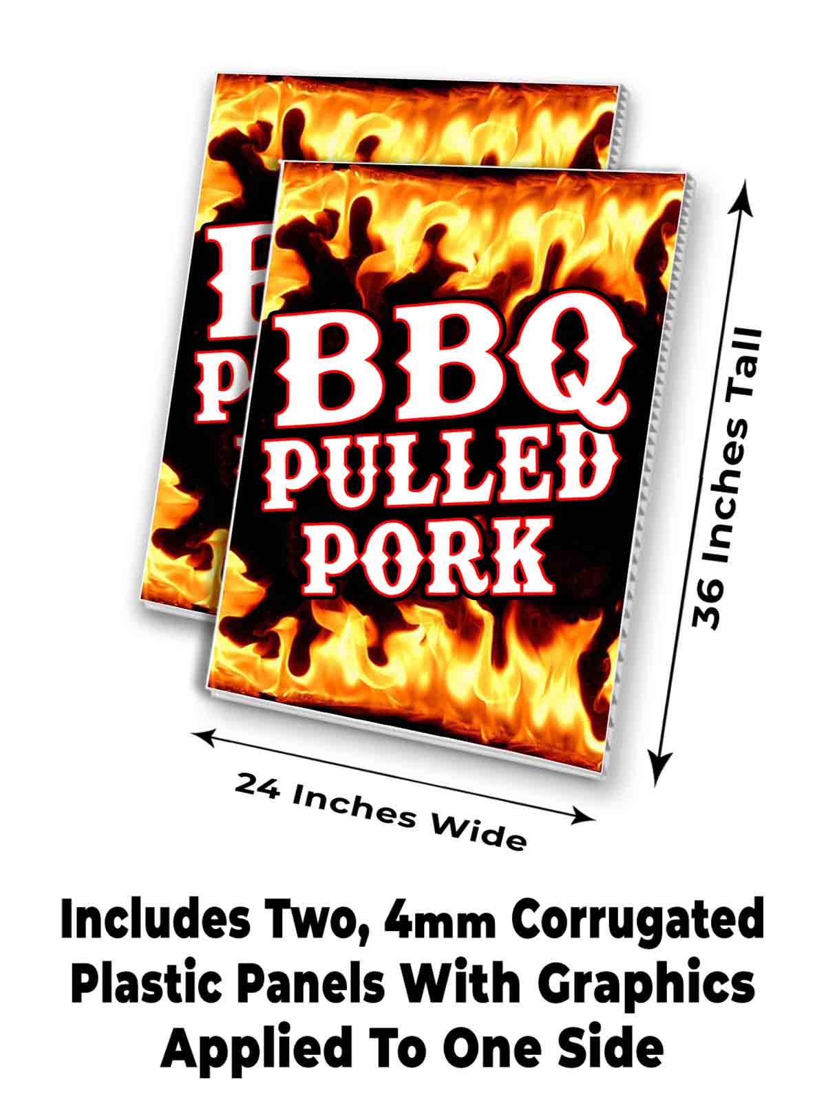 BBQ PULLED PORK Signicade 24x36 Aframe Sidewalk Sign Banner Decal ...