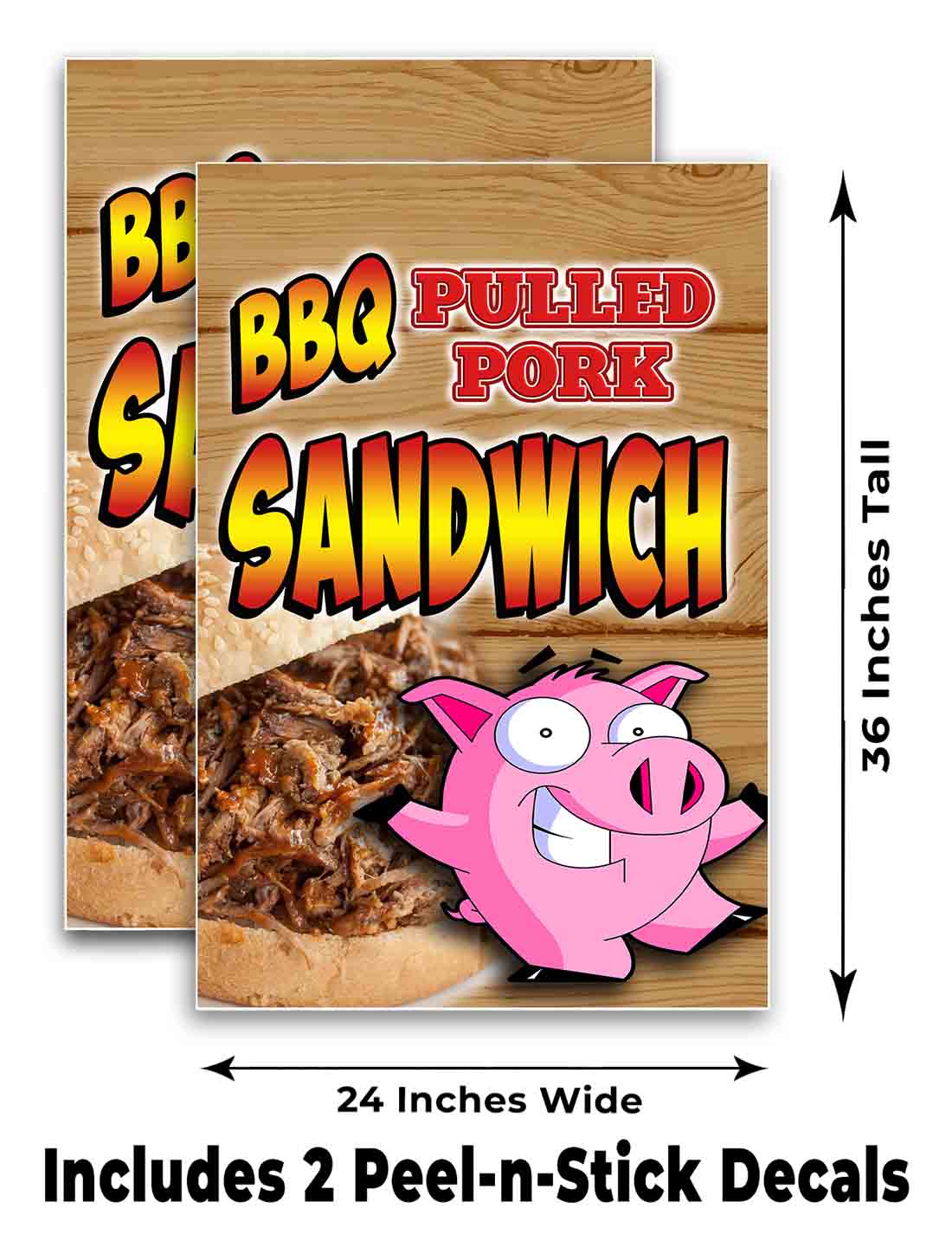 PULLED PORK SANDWICH Signicade 24x36 Aframe Sidewalk Decal Sign Banner ...