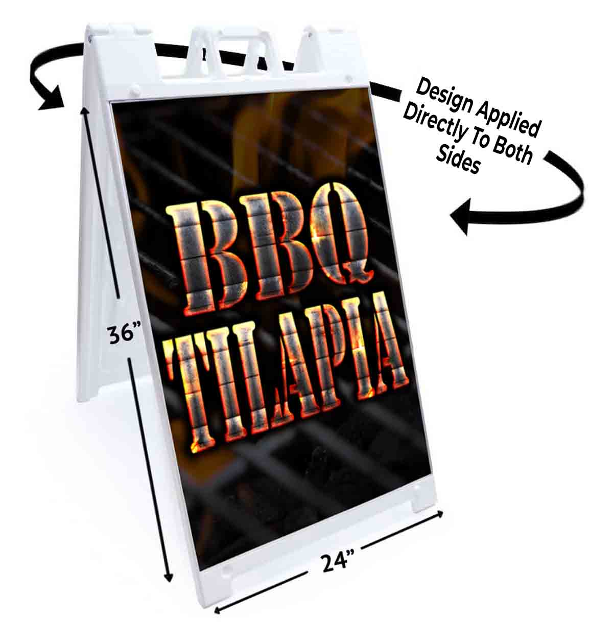 BBQ TILAPIA Signicade 24x36 Aframe Sidewalk Sign Banner Decal BARBEQUE ...