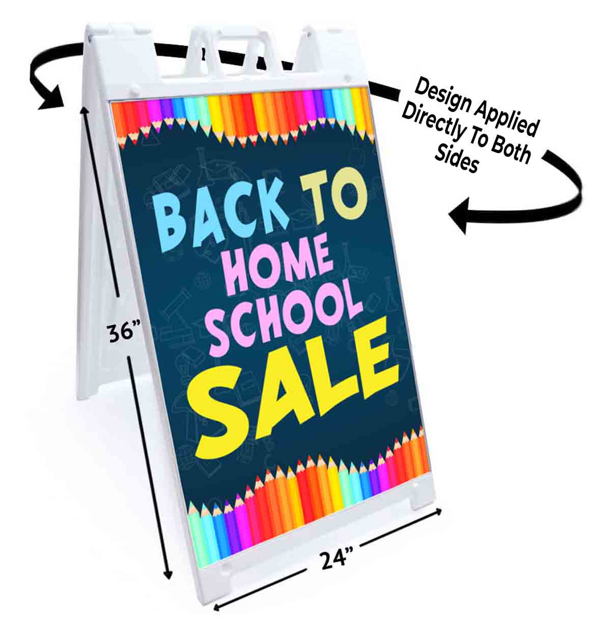 BACK TO HOME SCHOOL Signicade 24x36 Aframe Sidewalk Sign Banner Decal ...
