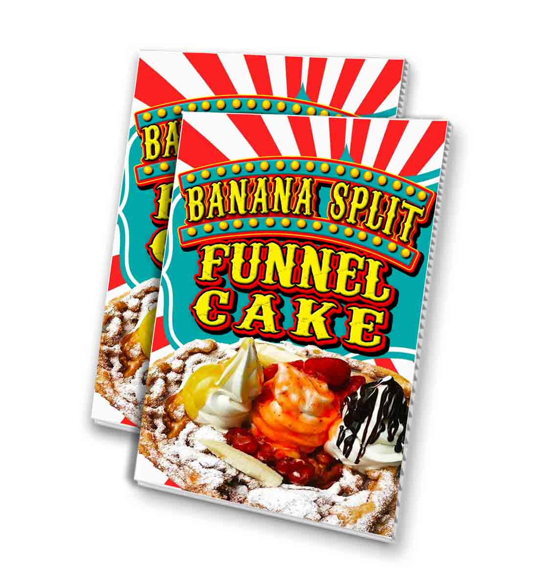 Banana Split Funnel Cake (24" X 36") 4mm Corrugated Plastic Panel ...