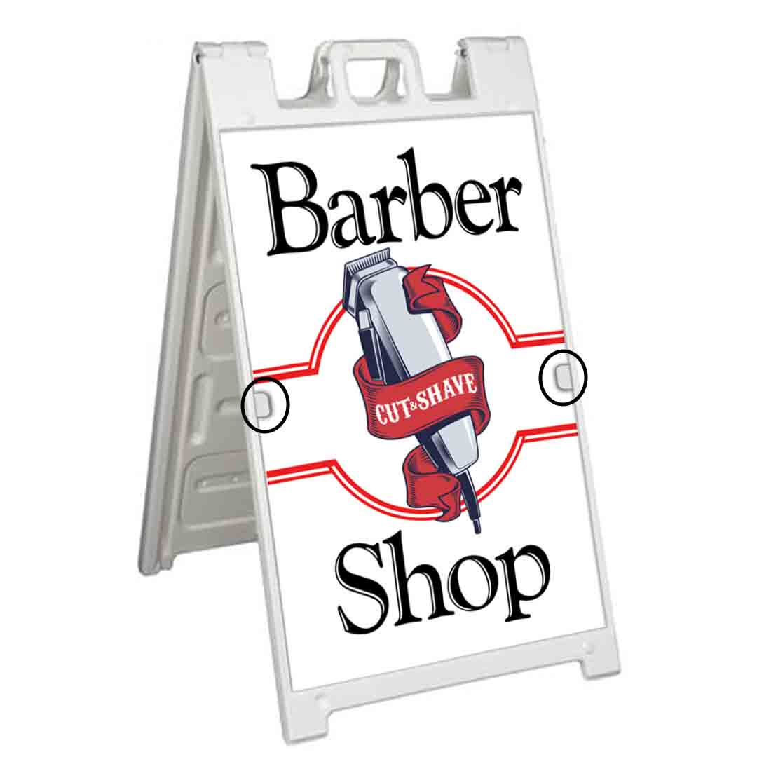 Barber Shop (24" X 36") Deluxe A-Frame Signicade, Includes 2 Removable ...