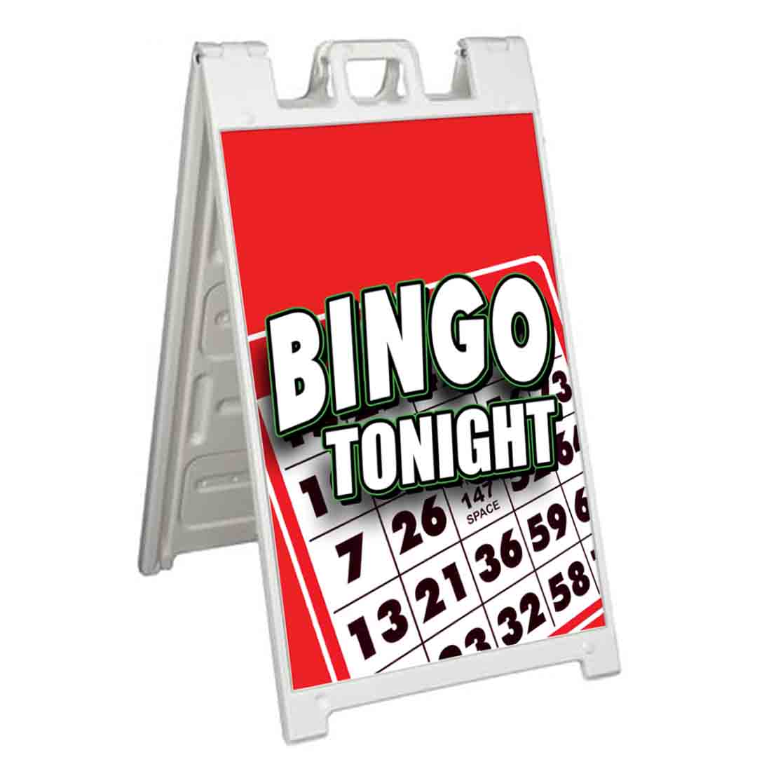 Bingo Tonight (24" X 36") Standard A-Frame Signicade, Includes Decal ...