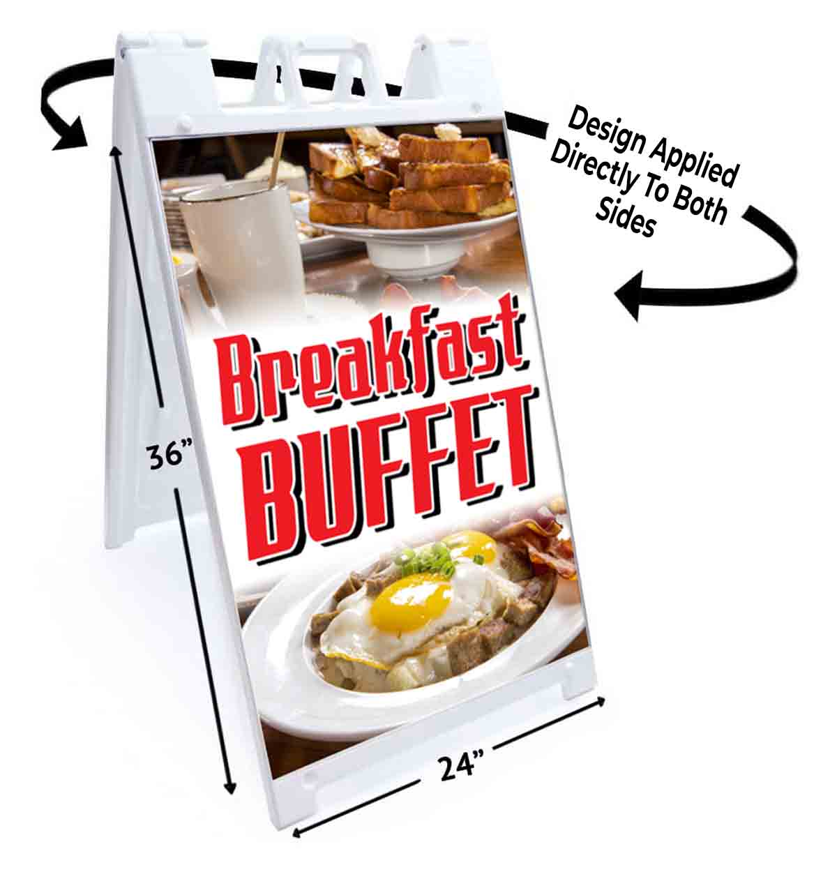 BREAKFAST BUFFET Signicade 24x36 Aframe Sidewalk Sign Banner Decal FOOD ...