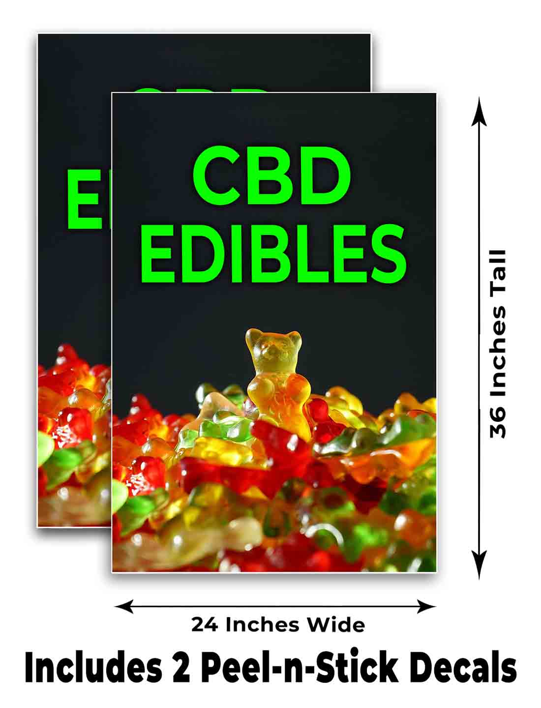 CBD EDIBLES Signicade 24x36 Aframe Sidewalk Decal Sign Banner MEDICAL ...