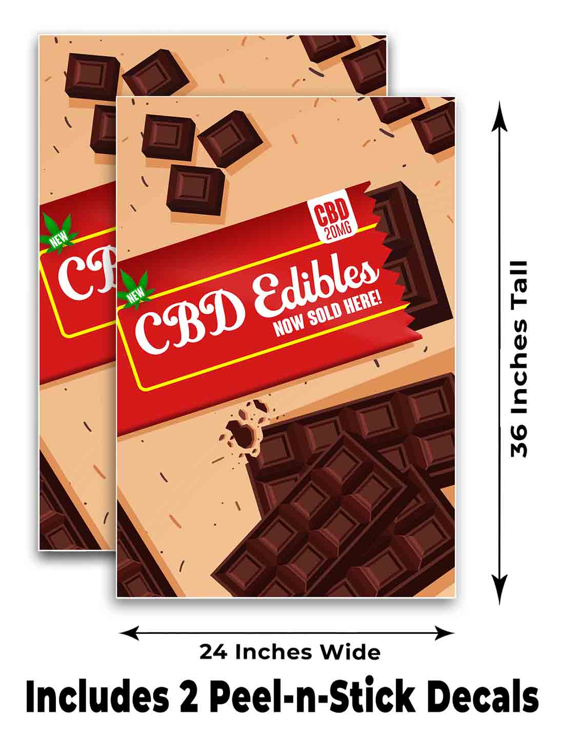 CBD EDIBLES Signicade 24x36 Aframe Sidewalk Sign Banner Decal GUMMIES ...