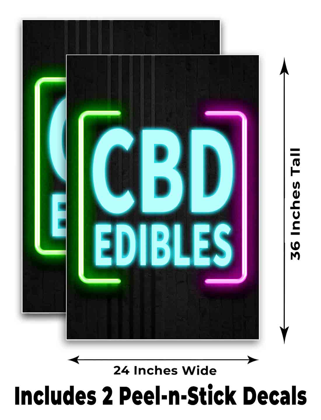 CBD EDIBLES NEON Signicade 24x36 Aframe Sidewalk Sign Banner Decal ...