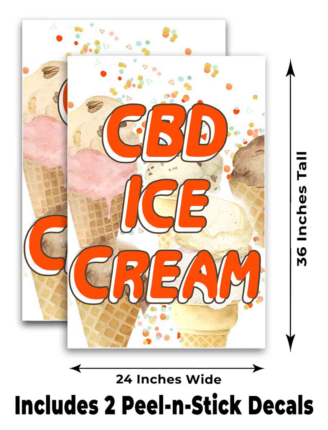 CBD ICE CREAM Signicade 24x36 Aframe Sidewalk Decal Sign Banner MEDICAL ...