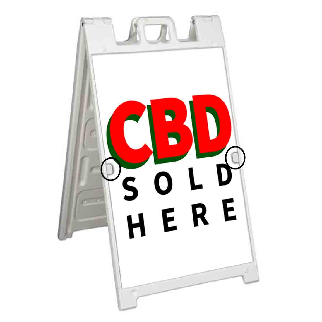 CBD Sold Here (24" X 36") Deluxe A-Frame Signicade, Includes 2 ...