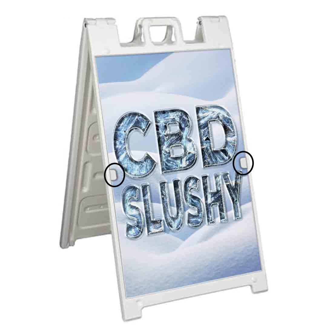 CBD Slushy (24" X 36") Deluxe A-Frame Signicade, Includes 2 Removable ...
