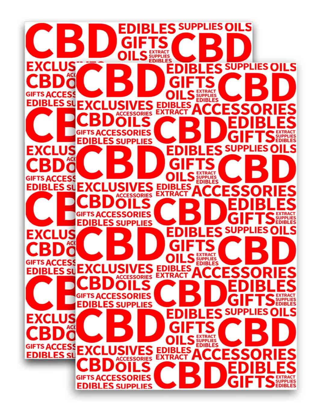 CBD (24" X 36") Vinyl Decal Only (Pack of 2) |Sign|Sticker|Poster ...