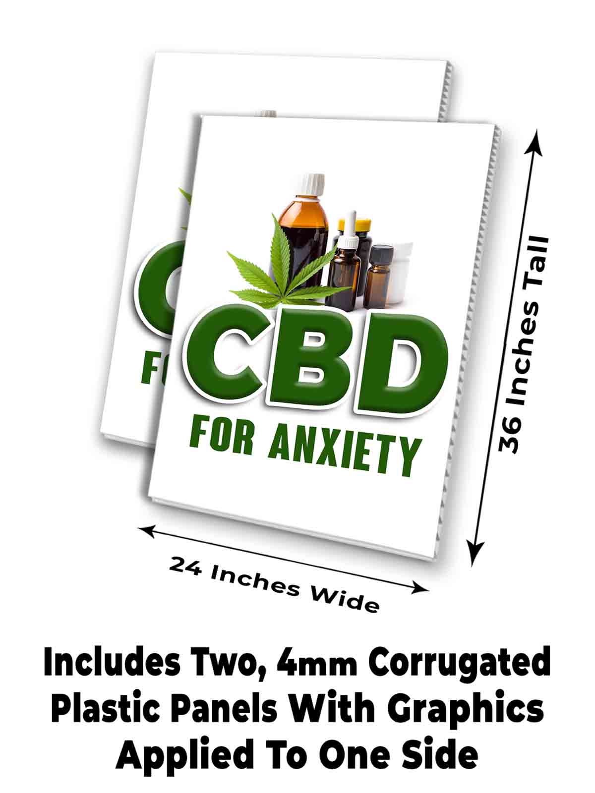CBD OIL FOR ANXIETY Signicade 24x36 Aframe Sidewalk Sign Banner Decal ...