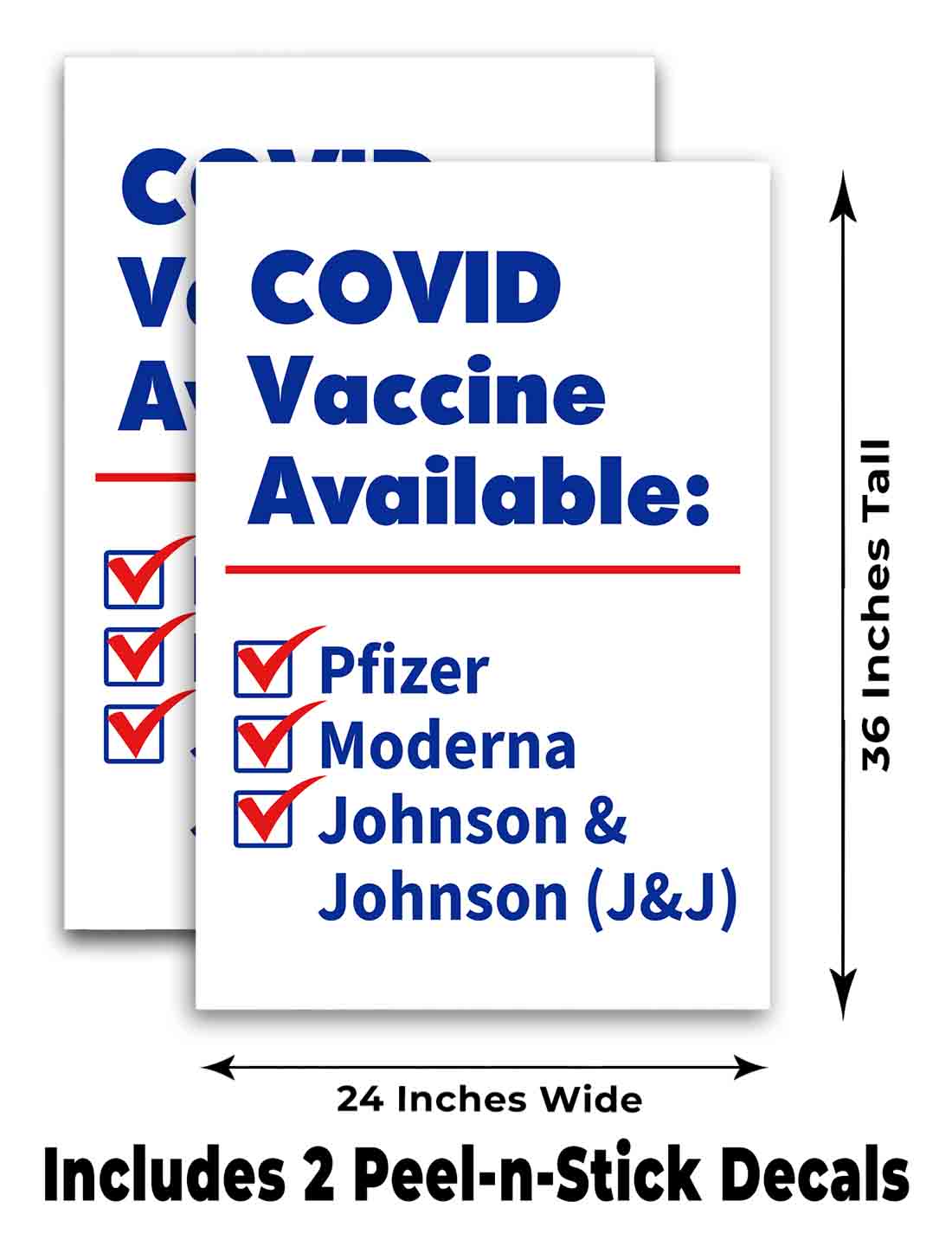 VACCINE AVAILABLE Signicade 24x36 Aframe Sidewalk Sign Banner Decal ...