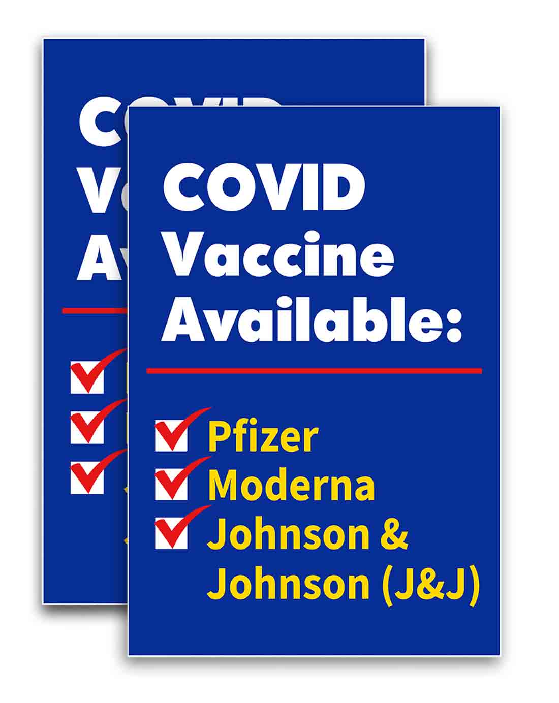Vaccine Available (24" X 36") Vinyl Decal Only (Pack of 2) |Sign ...