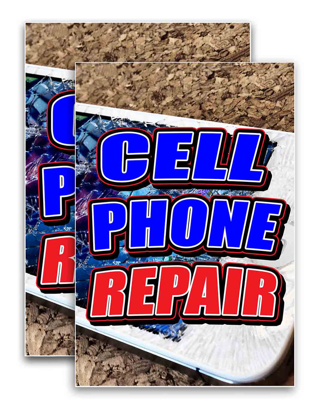 Cell Phone Repair (24" X 36") Vinyl Decal Only (Pack of 2) |Sign ...