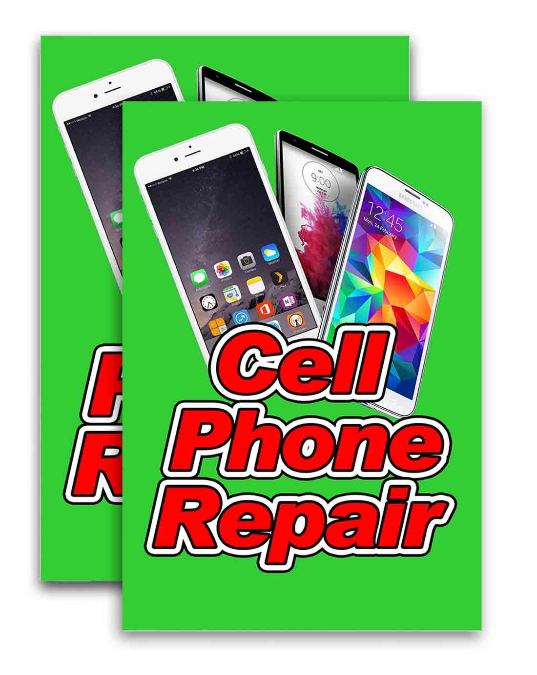 Cell Phone Repair (24" X 36") Vinyl Decal Only (Pack of 2) |Sign ...