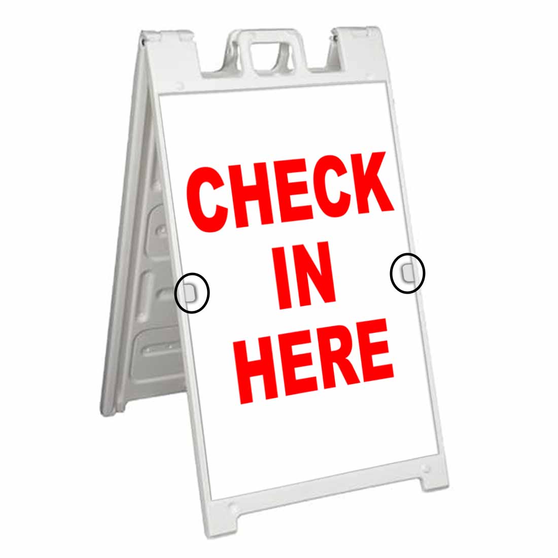 Check In Here (24" X 36") Deluxe A-Frame Signicade, Includes 2 ...