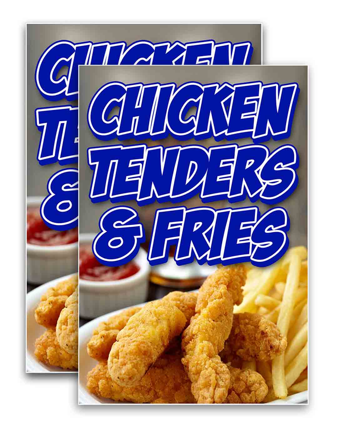 Chicken Tenders Fries (24" X 36") Vinyl Decal Only (Pack of 2) |Sign ...