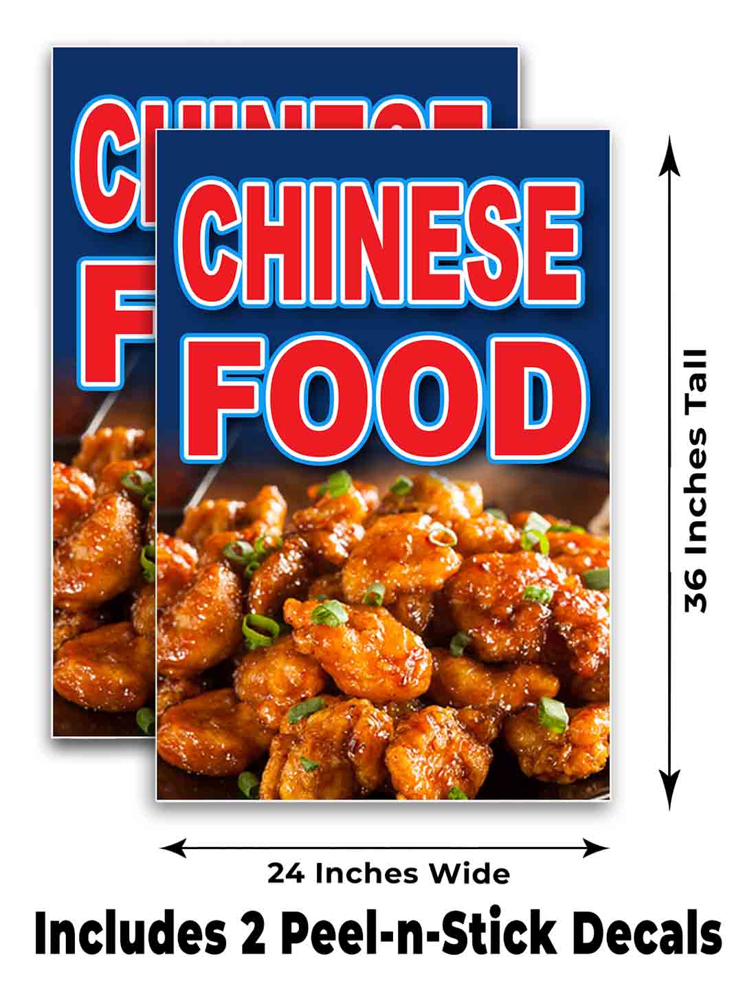 CHINESE FOOD Signicade 24x36 Aframe Sidewalk Sign Banner Decal KUNG POW ...