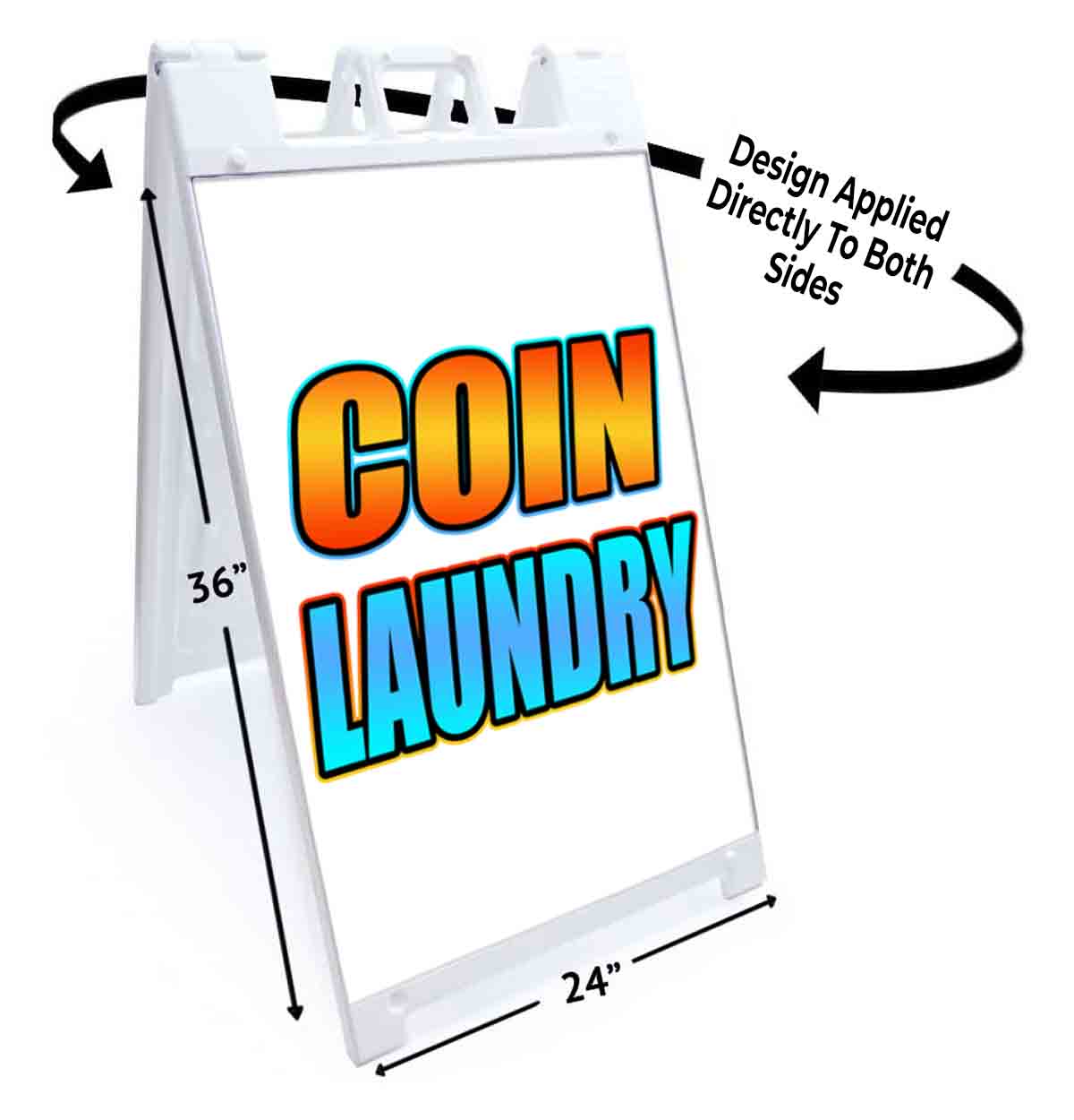 COIN LAUNDRY Signicade 24x36 Aframe Sidewalk Sign Banner Decal ...