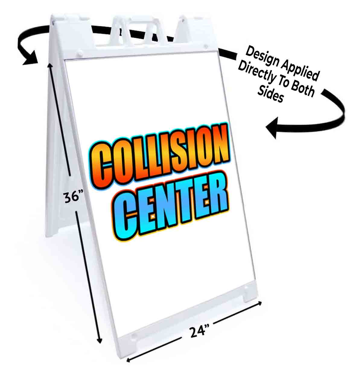 COLLISION CENTER Signicade 24x36 Aframe Sidewalk Sign Banner Decal ...
