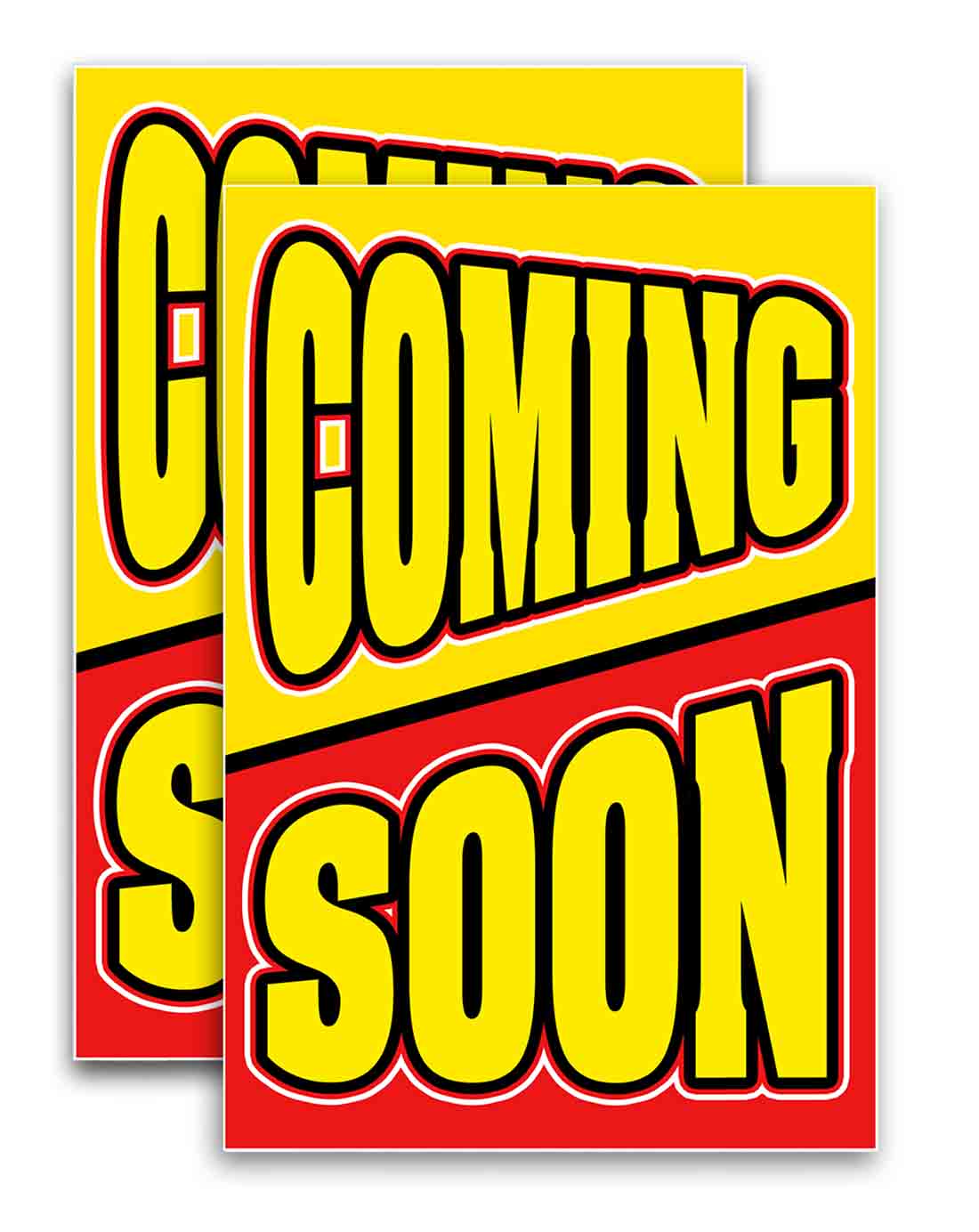 Coming Soon (24" X 36") Vinyl Decal Only (Pack of 2) |Sign|Sticker ...