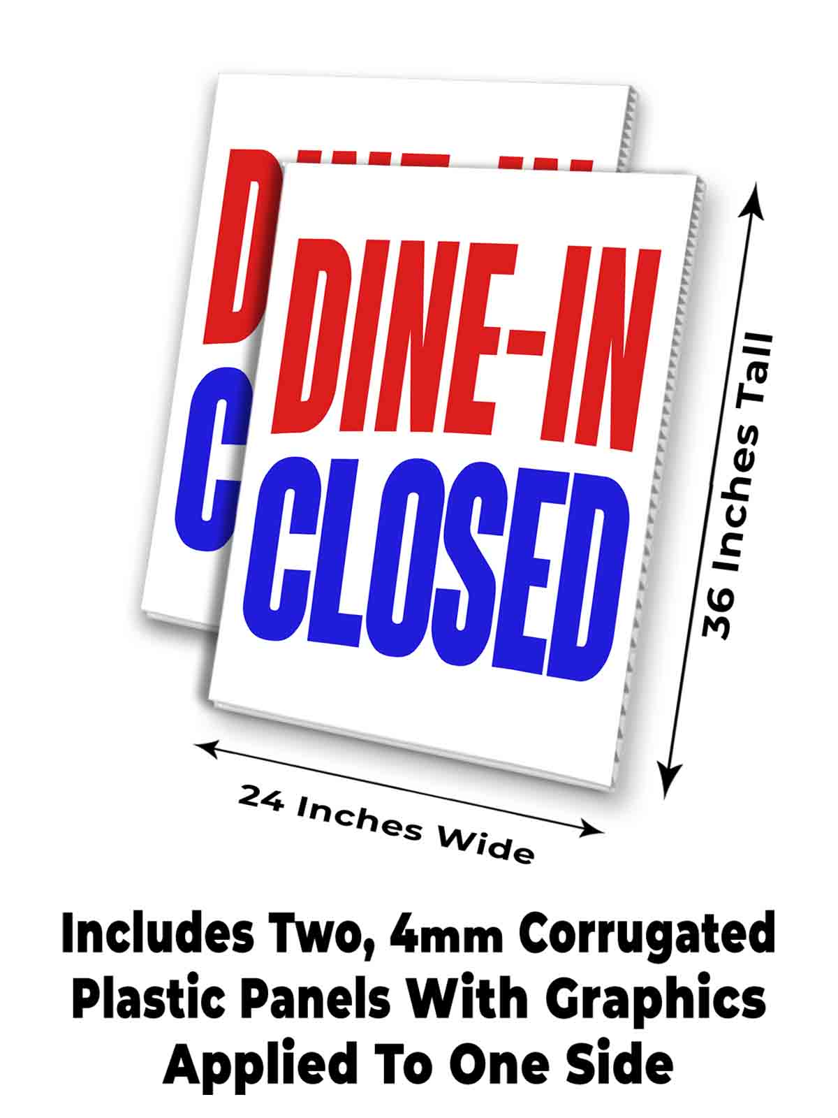 DINE IN CLOSED Signicade 24x36 Aframe Sidewalk Sign Banner Decal ...