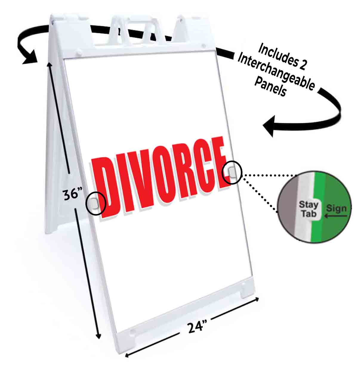 DIVORCE Signicade 24x36 Aframe Sidewalk Sign Banner Decal LEGAL | eBay