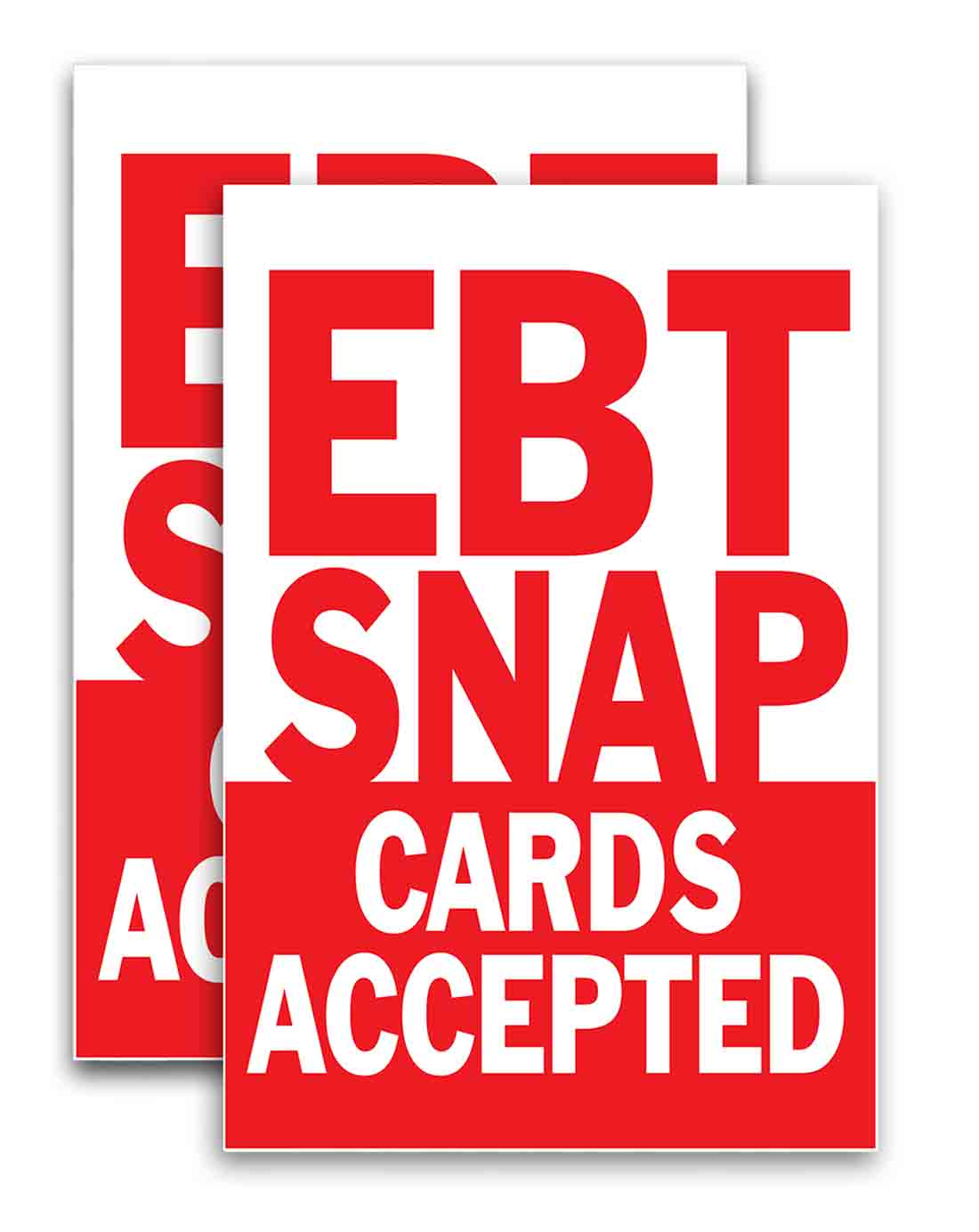 EBT Snap Accepted (24" X 36") Vinyl Decal Only (Pack of 2) |Sign ...