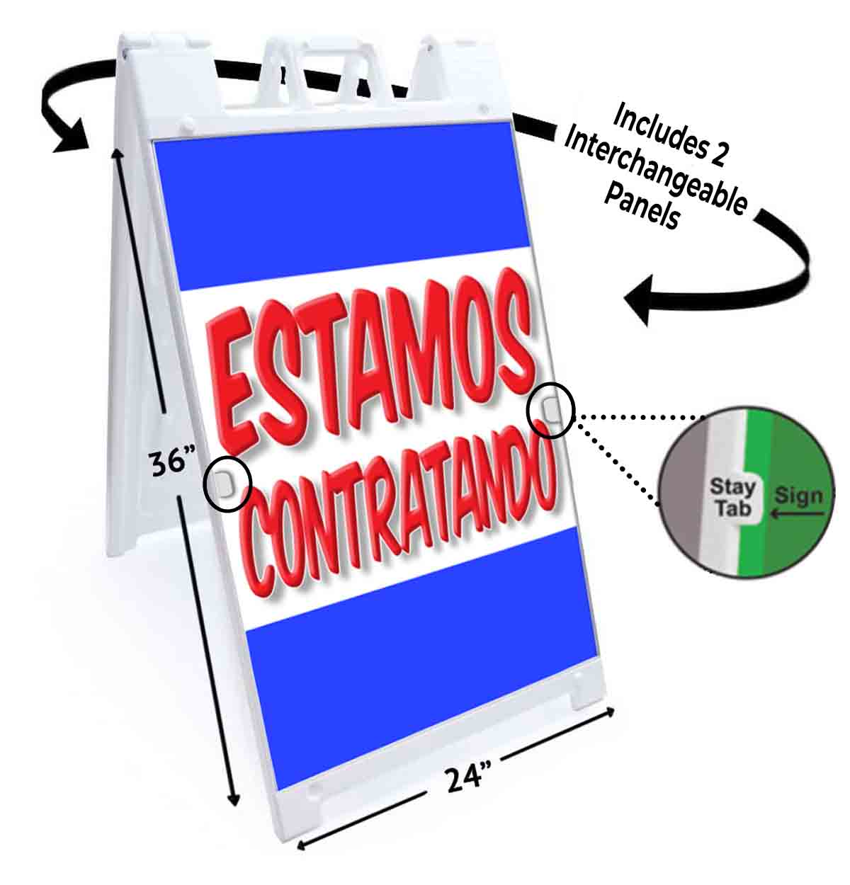 ESTAMOS CONTRATANDO Signicade 24x36 Aframe Sidewalk Sign Banner Decal ...