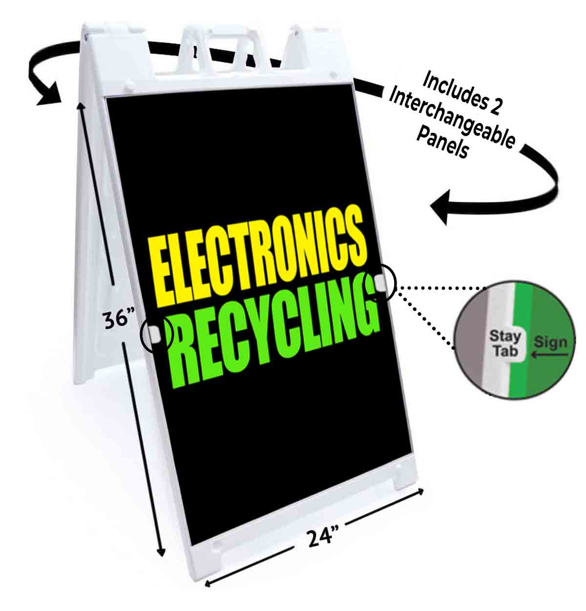 ELECTRONICS RECYCLING Signicade 24x36 Aframe Sidewalk Sign Banner Decal ...