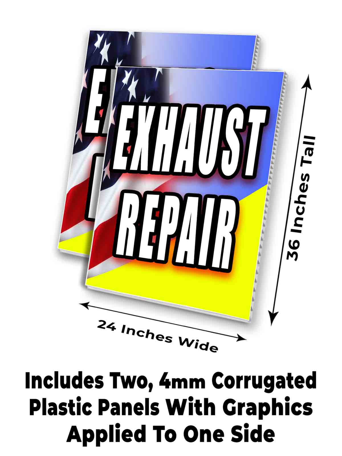EXHAUST REPAIR Signicade 24x36 Aframe Sidewalk Sign Banner Decal ...
