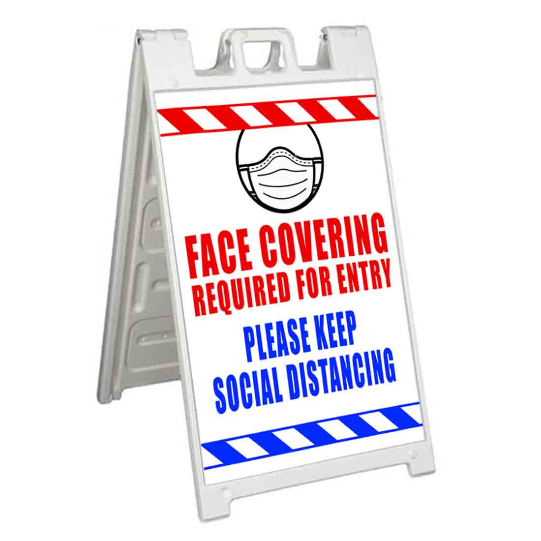 Face Covering Required For Entry Please Keep Social Distancing (24" X ...