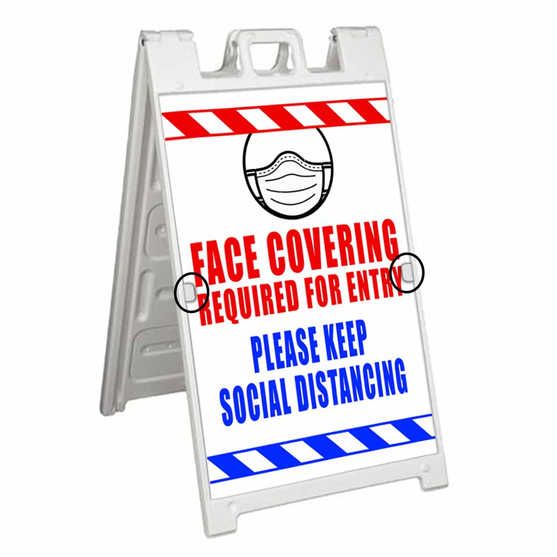 Face Covering Required For Entry Please Keep Social Distancing (24" X ...